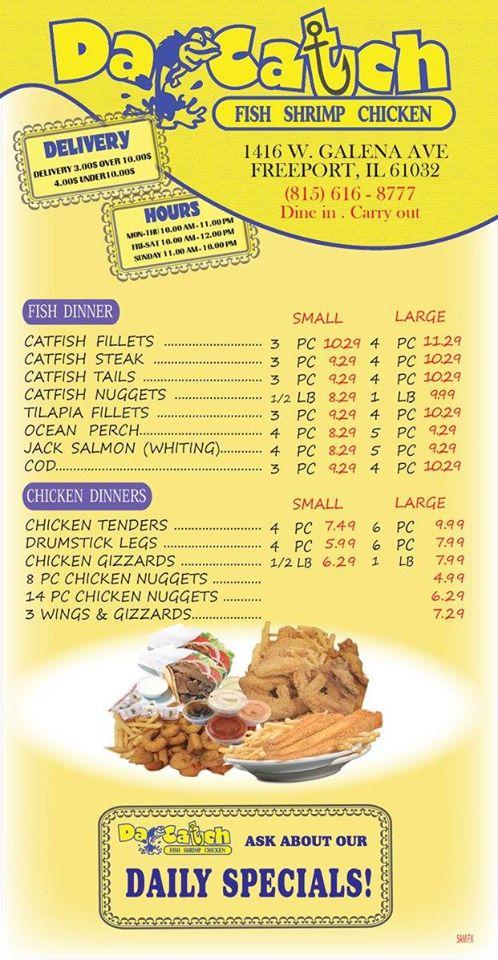 Menu at Da catch restaurant, Freeport, w. galena ave