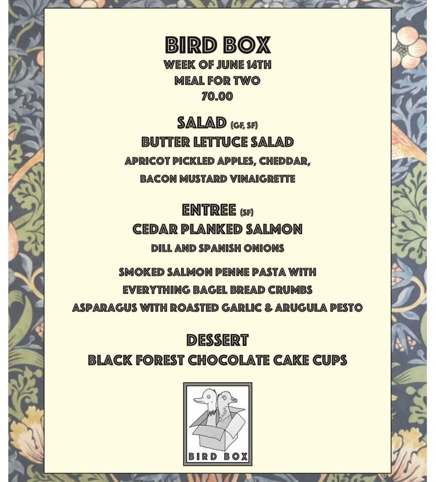 Menu at Le Pigeon restaurant, Portland