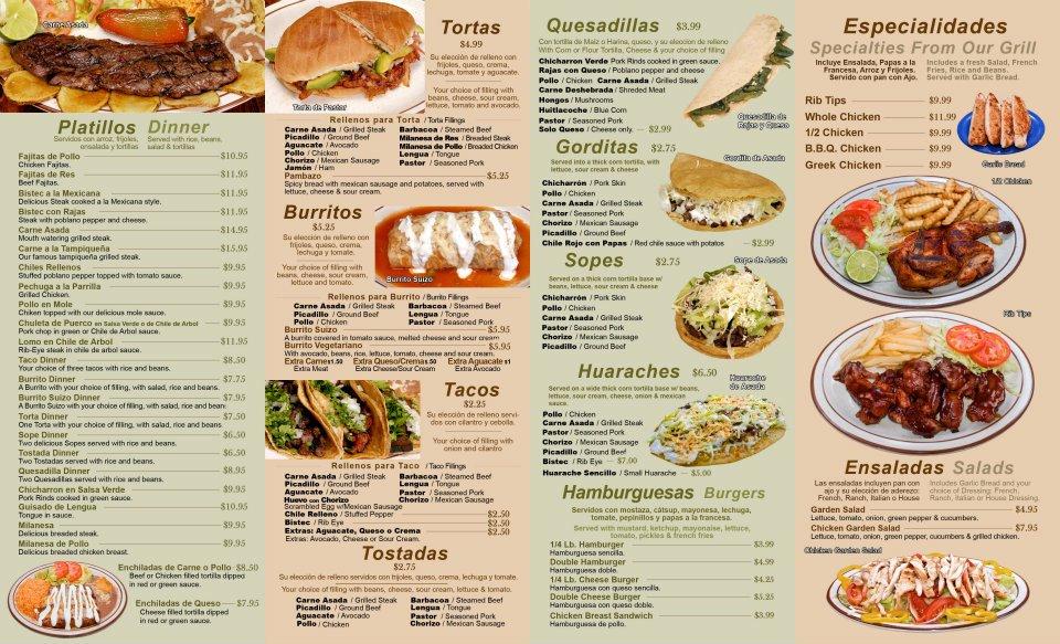 Menu at El Tio Loco restaurant, Cicero, Ogden Ave