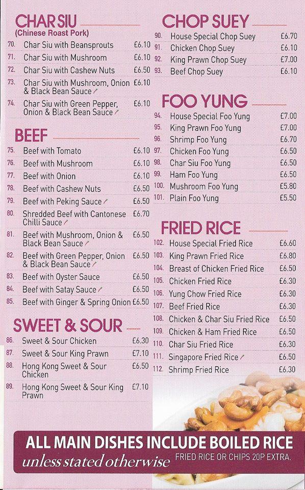 Menu at Hakka Kitchen fast food, Glasgow