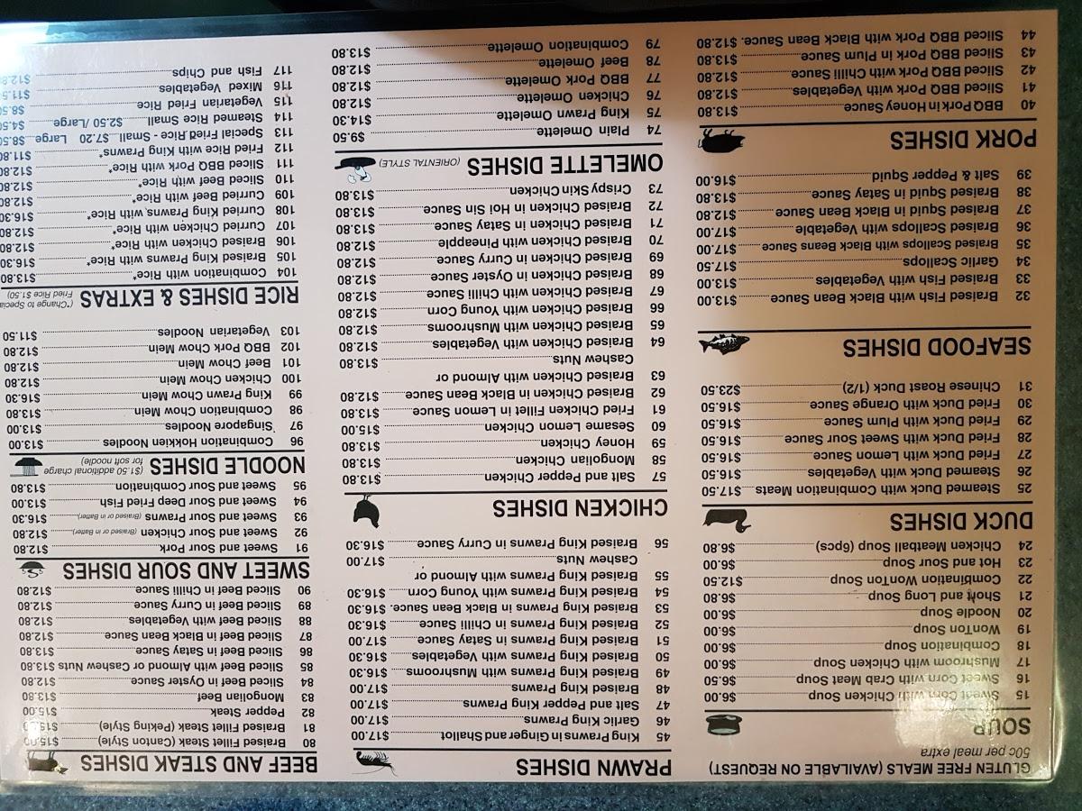 Menu at Lido Chinese Restaurant, Acacia Ridge