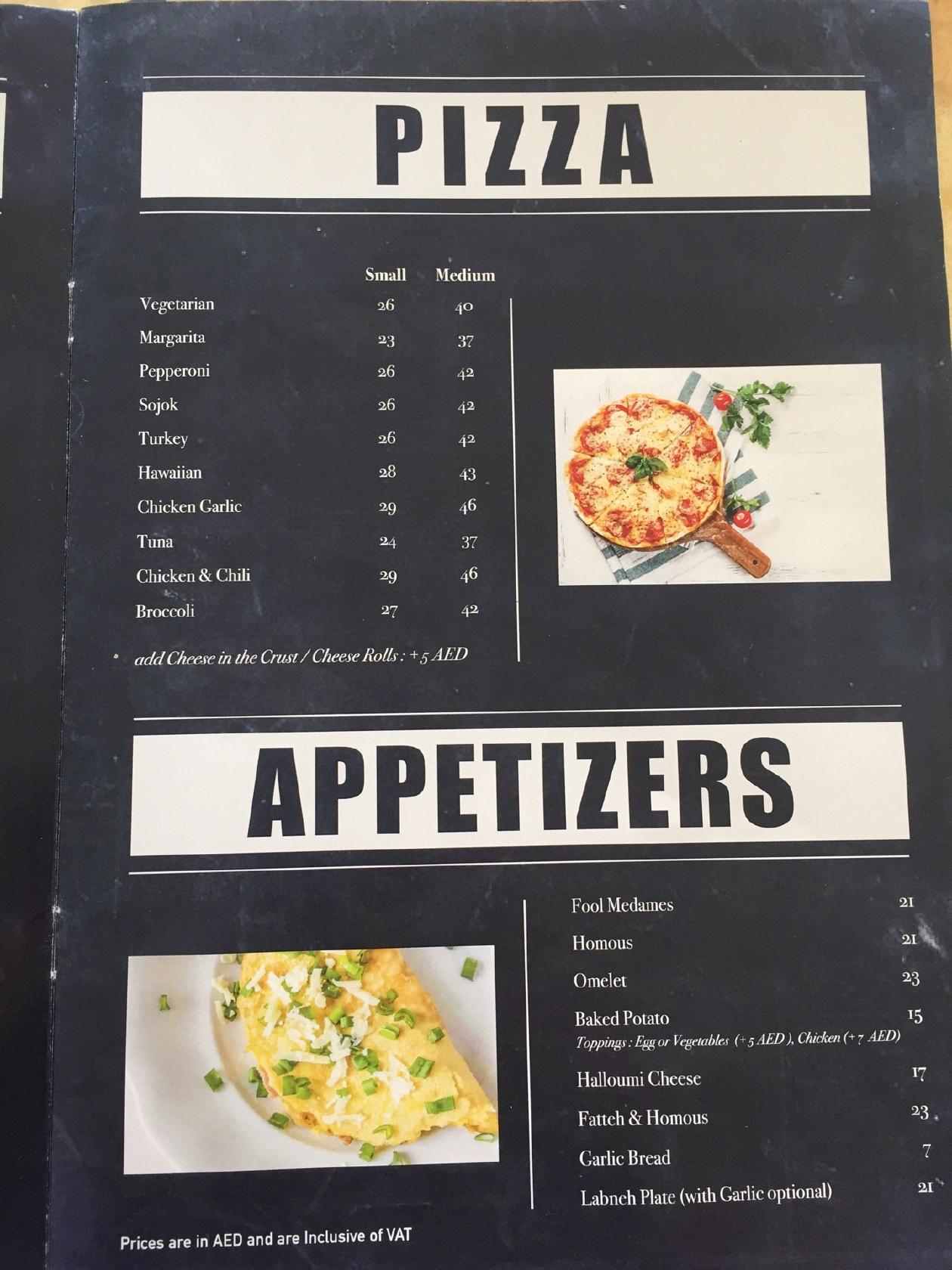 Menu at Manoushe W Nos - Arabic and Lebanese Food Restaurant, Dubai