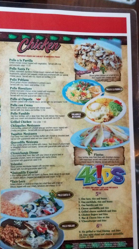 Menu at Poblanos Mexican Bar and Grill, Martinez, 341 Baston Rd #2979