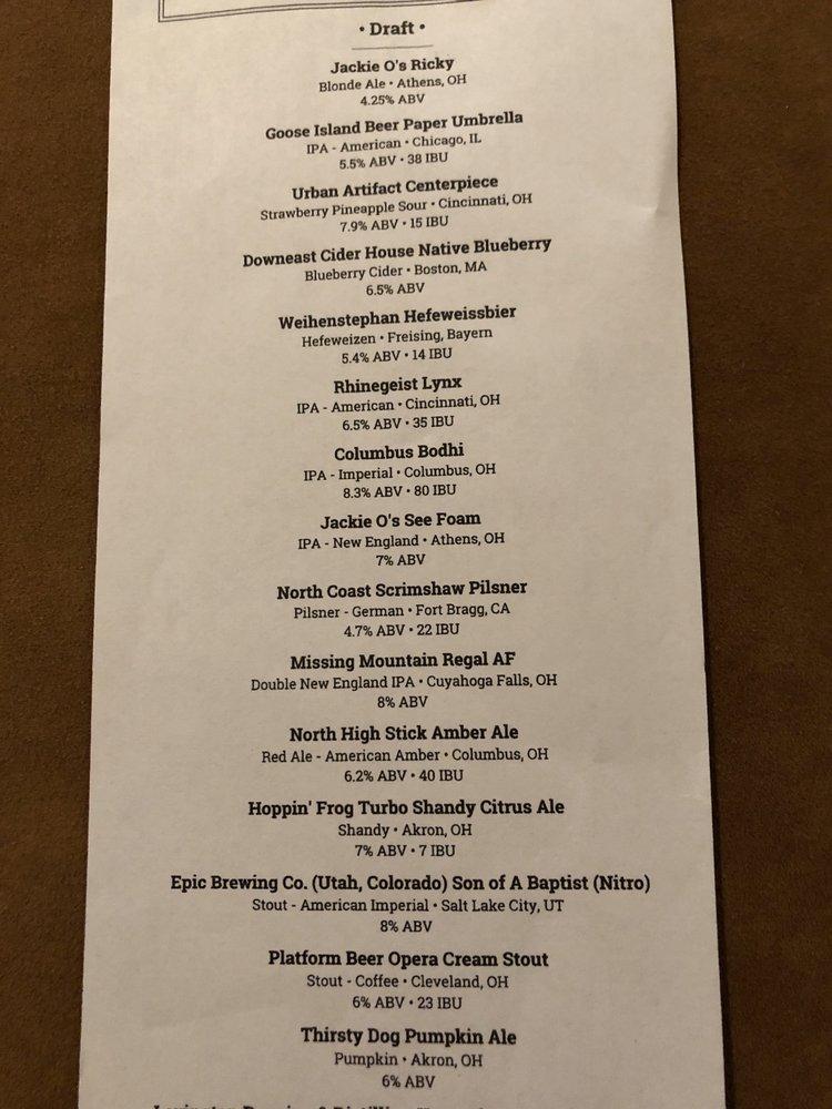 Menu at Oak and Embers Tavern Hudson pub & bar, Hudson