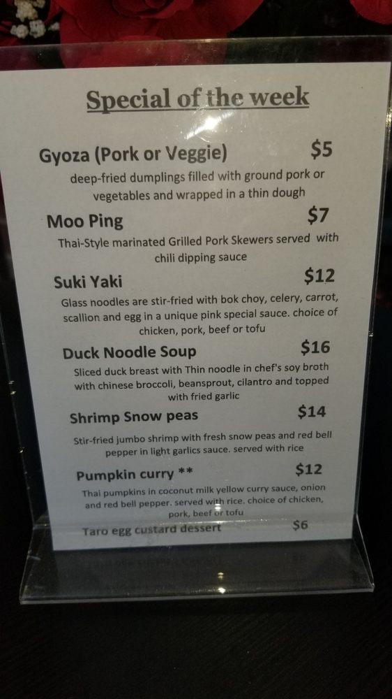 Menu at Thai Zapp Restaurant, Dunkirk