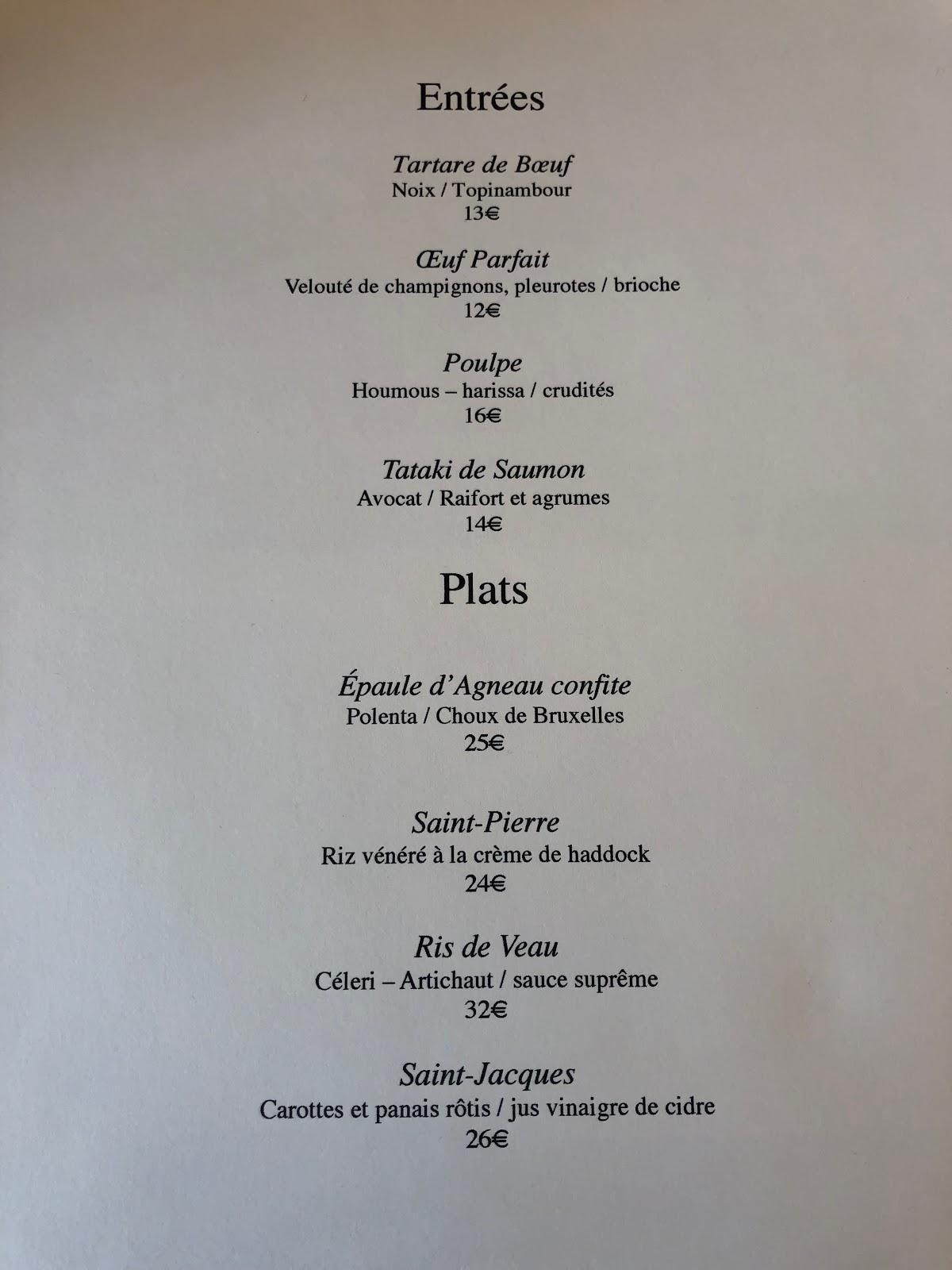 Menu au Momento - Restaurant Gastronomique, Bué