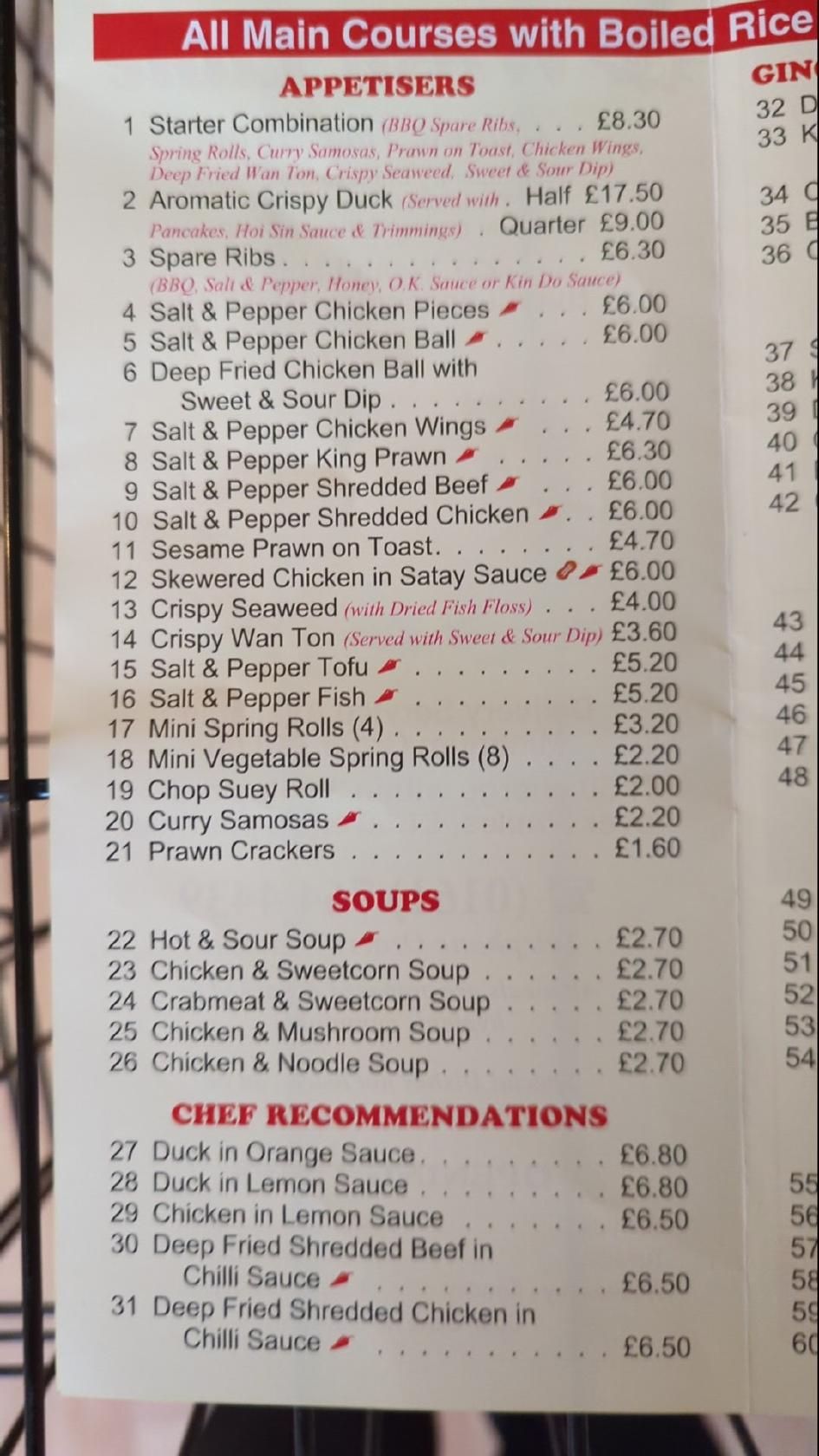 Menu at Wash Lane Chip Shop restaurant, Bury
