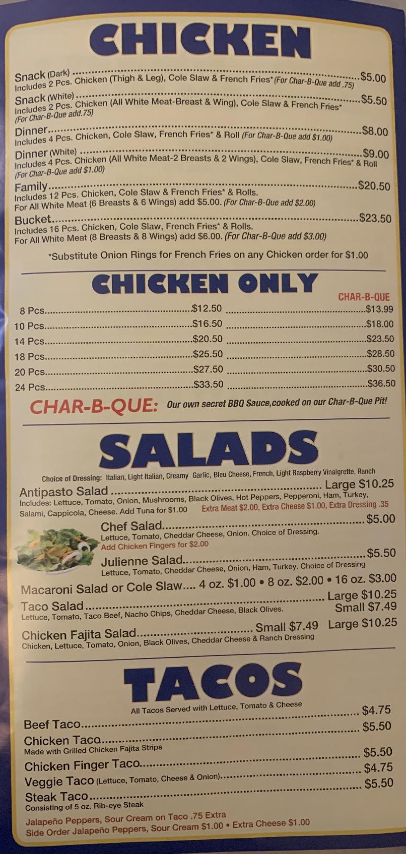 Menu at Master Pizza pizzeria, Buffalo, William St