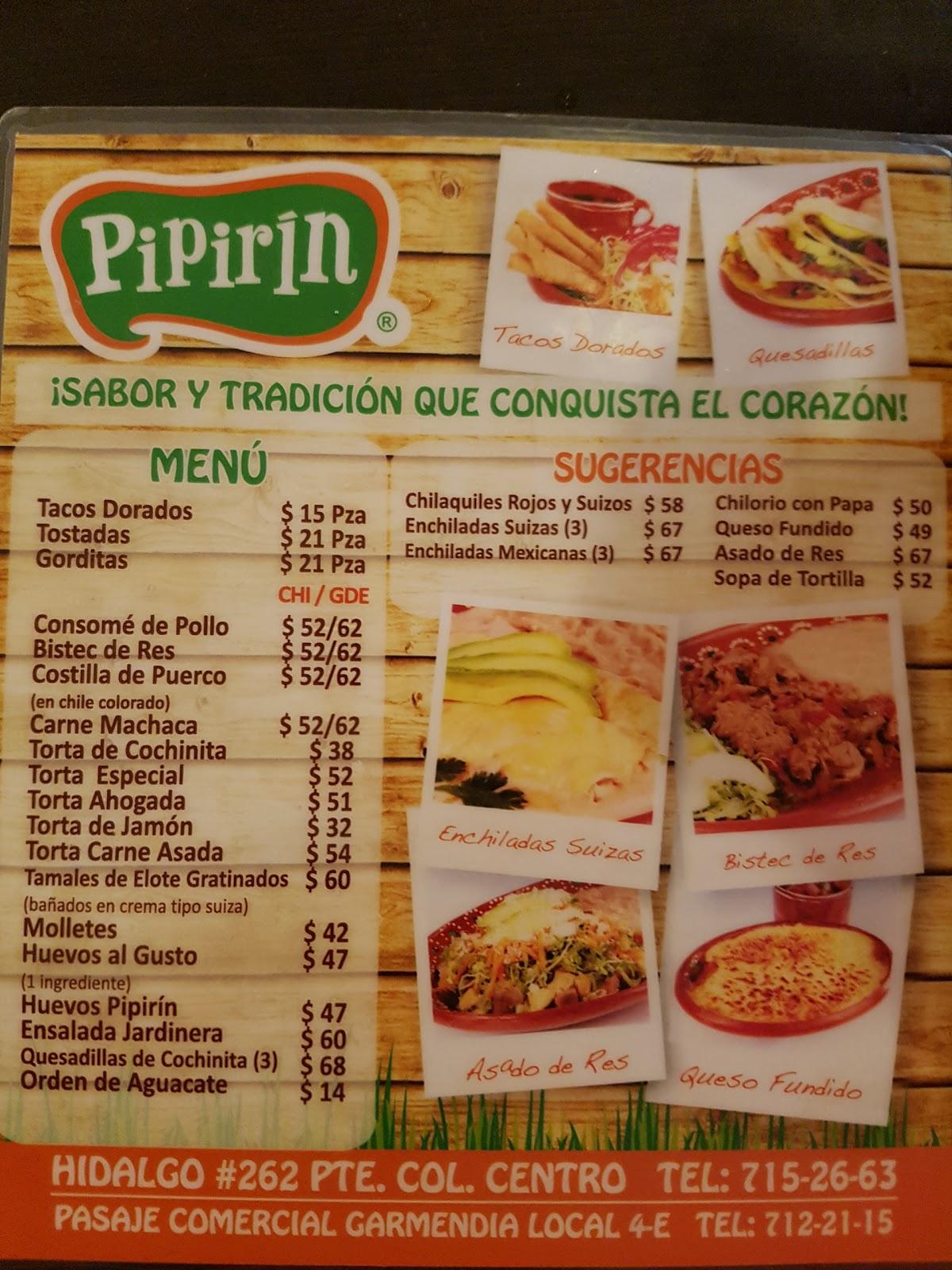 Carta del restaurante El pipirin, Culiacán Rosales, Calle Miguel ...
