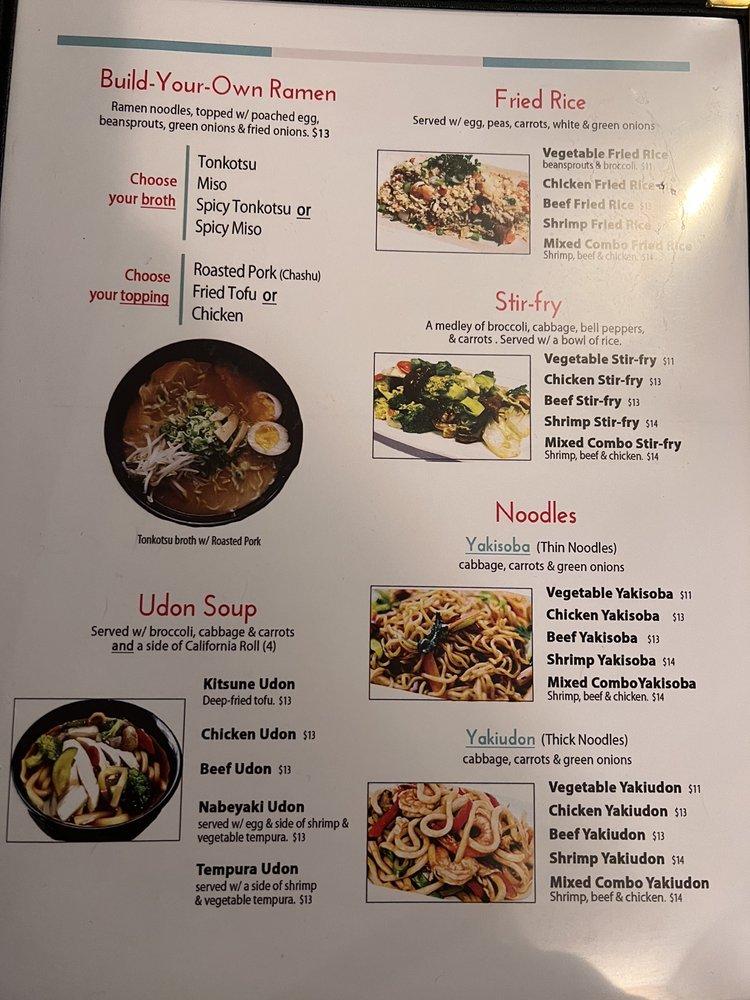 Menu at Sushi-Cho Restaurant, Tucson