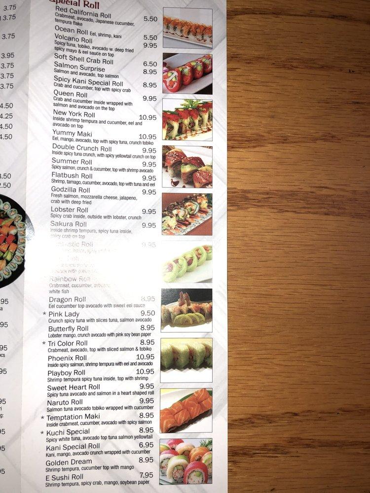 Menu at E Sushi II restaurant, New York City, Ocean Ave