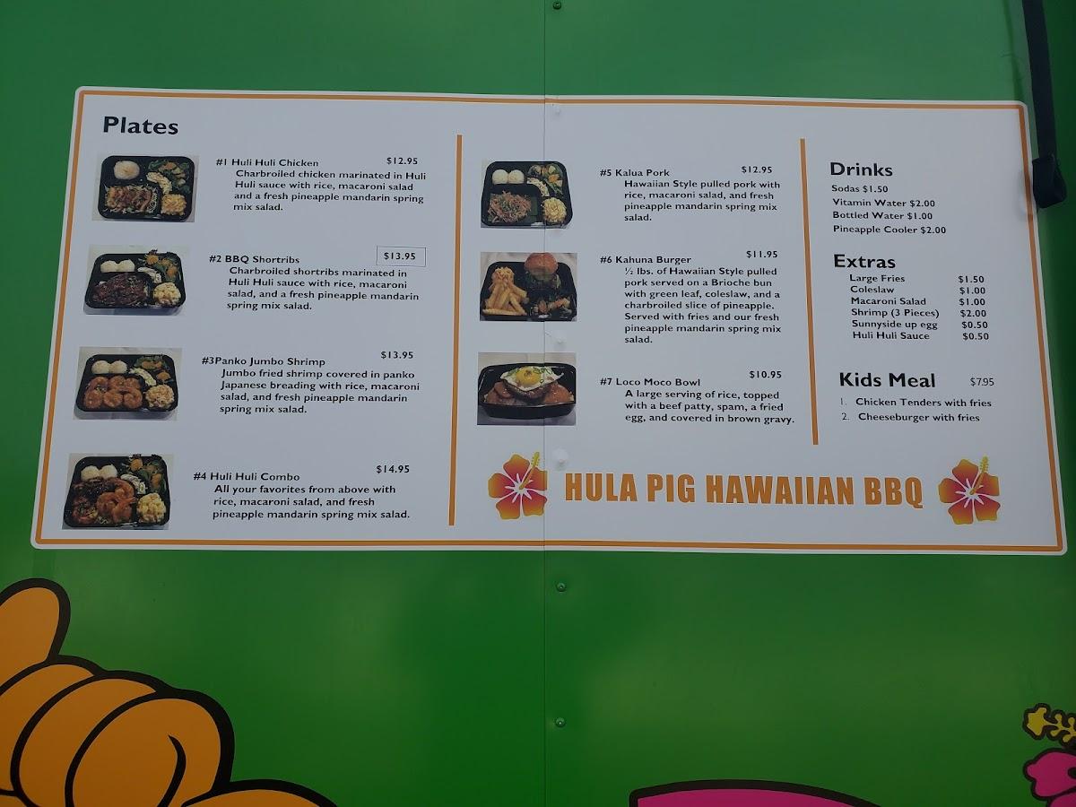 Carta de Hula Pig Hawaiian BBQ, Round Rock