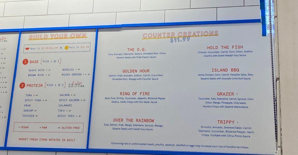 Menu at Pacific Counter restaurant, Lakewood Ranch, State Road 70 E ...