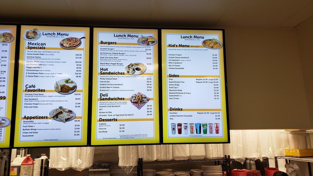 Menu at Silver Summit Cafe, Kamas