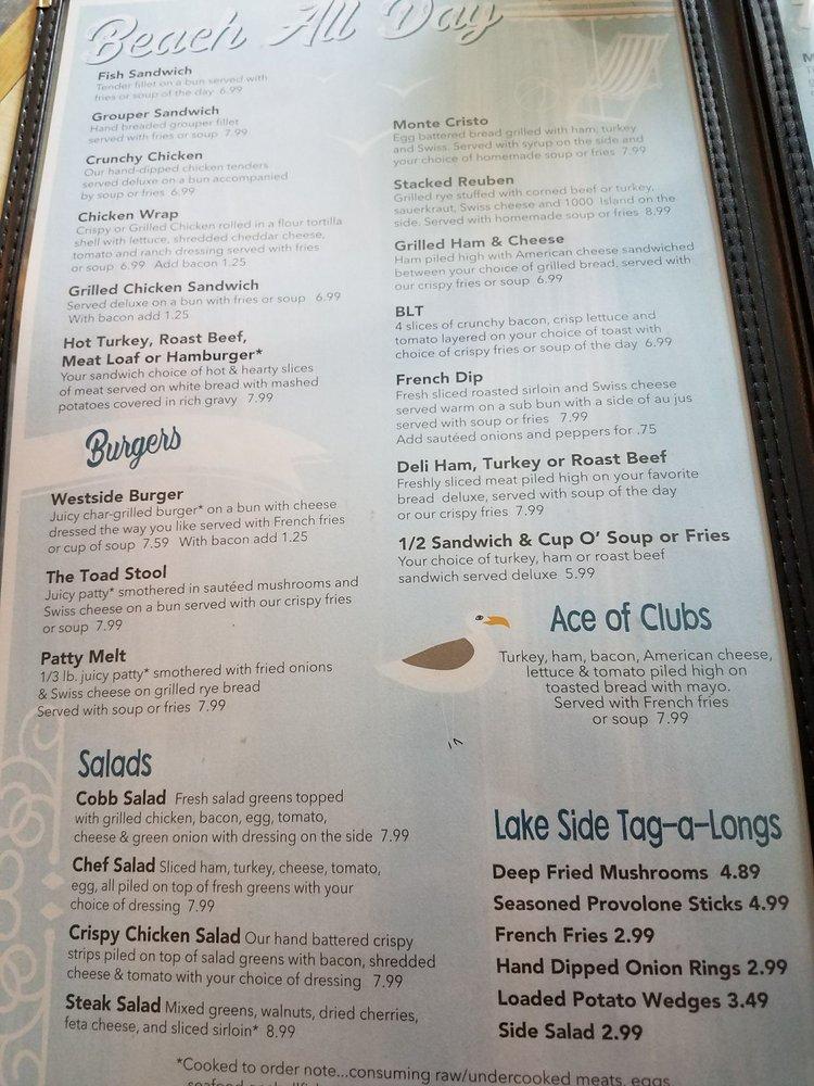 Menu at Westside Diner cafe, Grayling, M-72