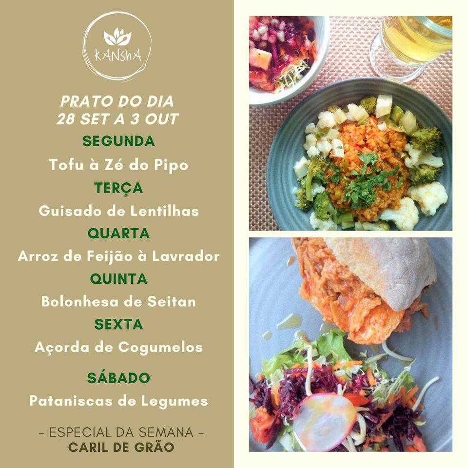 Menu em Kansha - Cozinha Vegetariana restaurante, Fátima