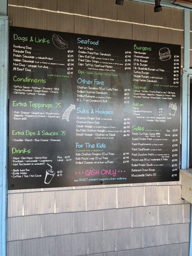 Menu at Taffy's Hot Dog Stand fast food, Orchard Park
