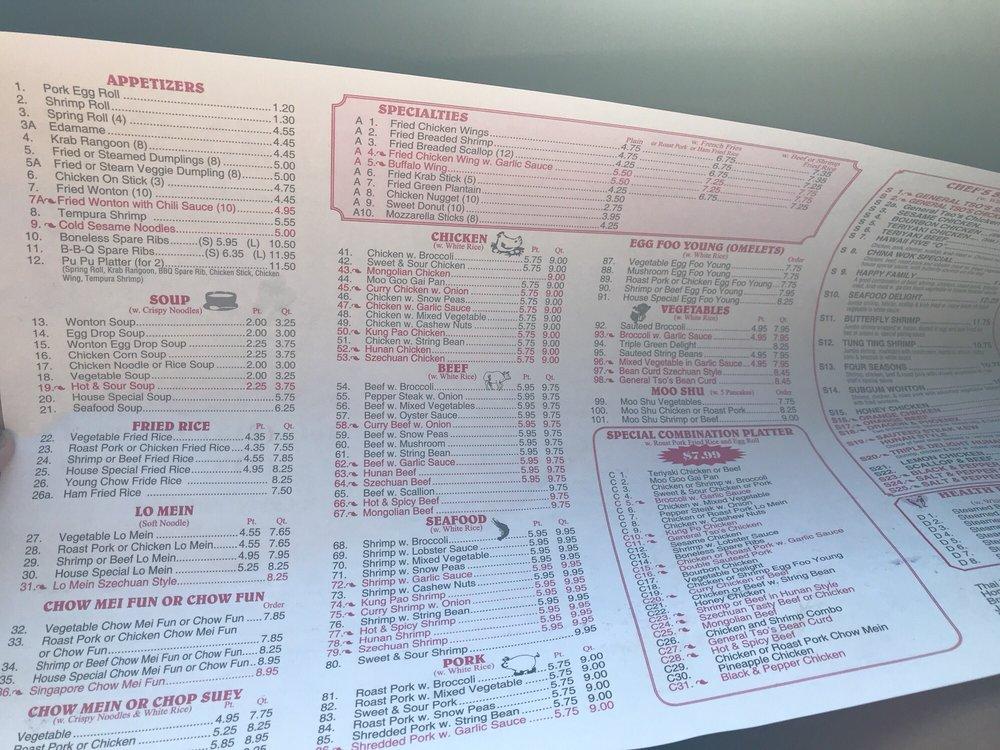 Menu at Ho Wok restaurant, Wesley Chapel