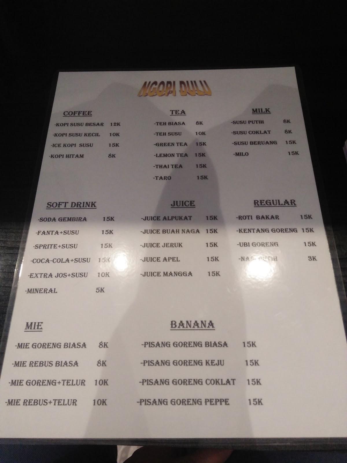 Menu at Ngopi dulu by sija cafe, Bonto Bontoa
