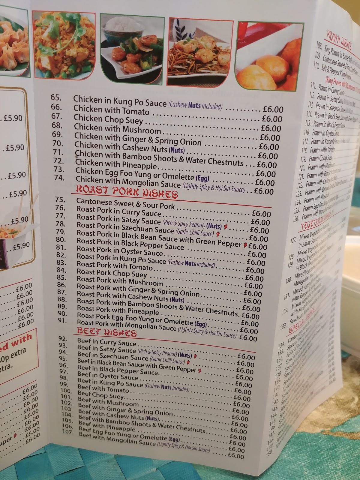 Menu at Tasty China fast food, Chester