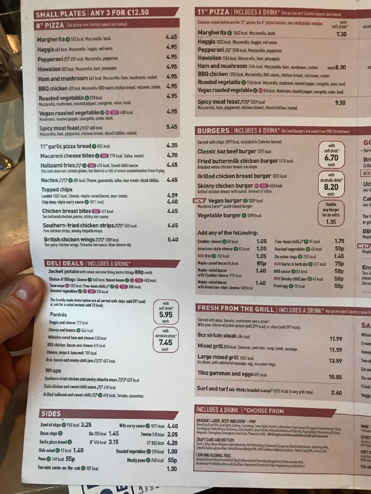 Menu at The Booking Office - JD Wetherspoon pub & bar, Edinburgh