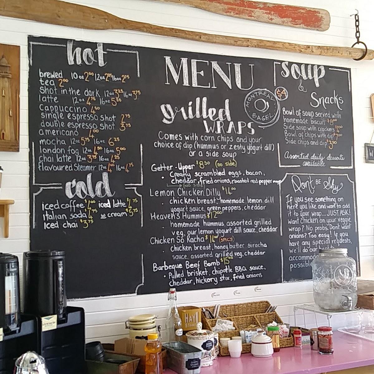 Menu at The Old Well House Café on Grand Manan, Grand Manan