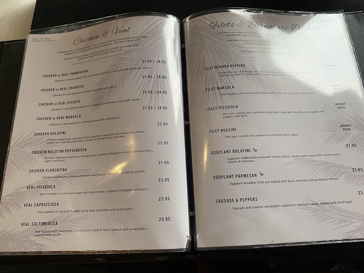 Menu at Villa Palma at the Village pub & bar, Cocoa