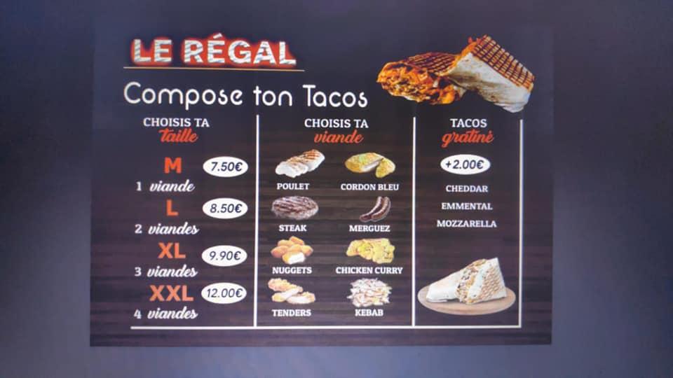 Menu au Le Régal restaurant, Gisors