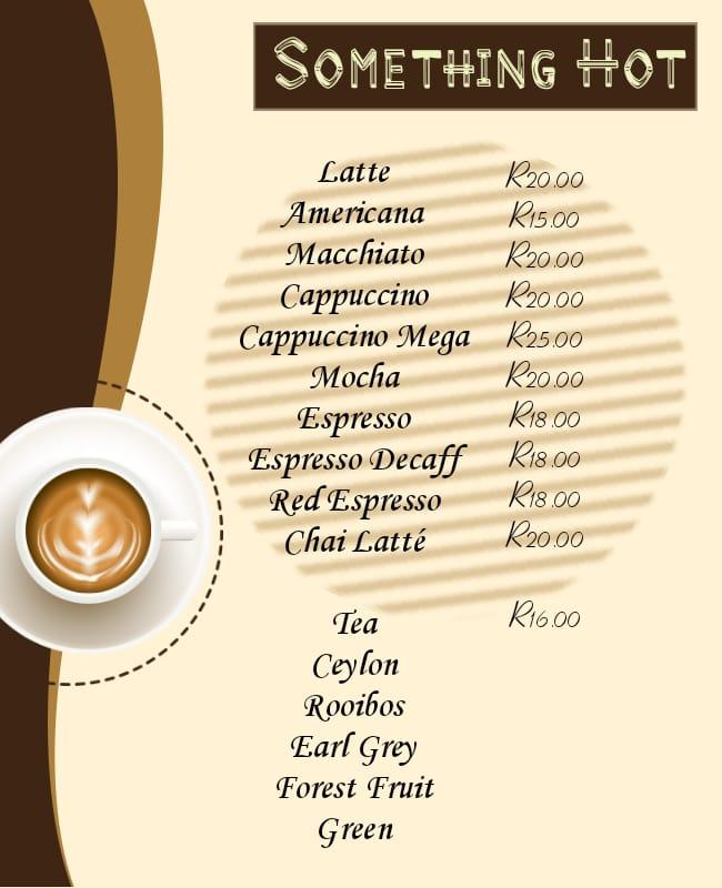 Menu at Refresh Brunch Cafe, East London