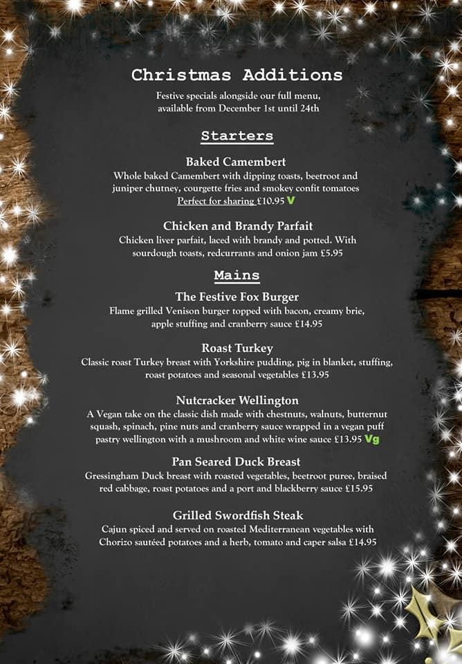 Menu at The Fox pub & bar, Norwich, Cromer Rd