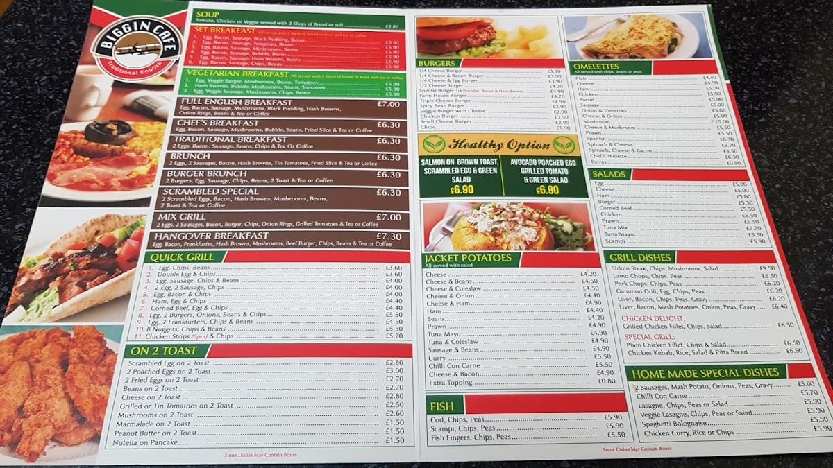 Menu at Biggin Cafe, Biggin Hill