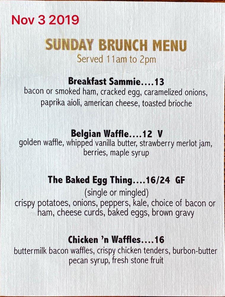 Menu at Bigsby's Folly Craft Winery & Restaurant, Denver
