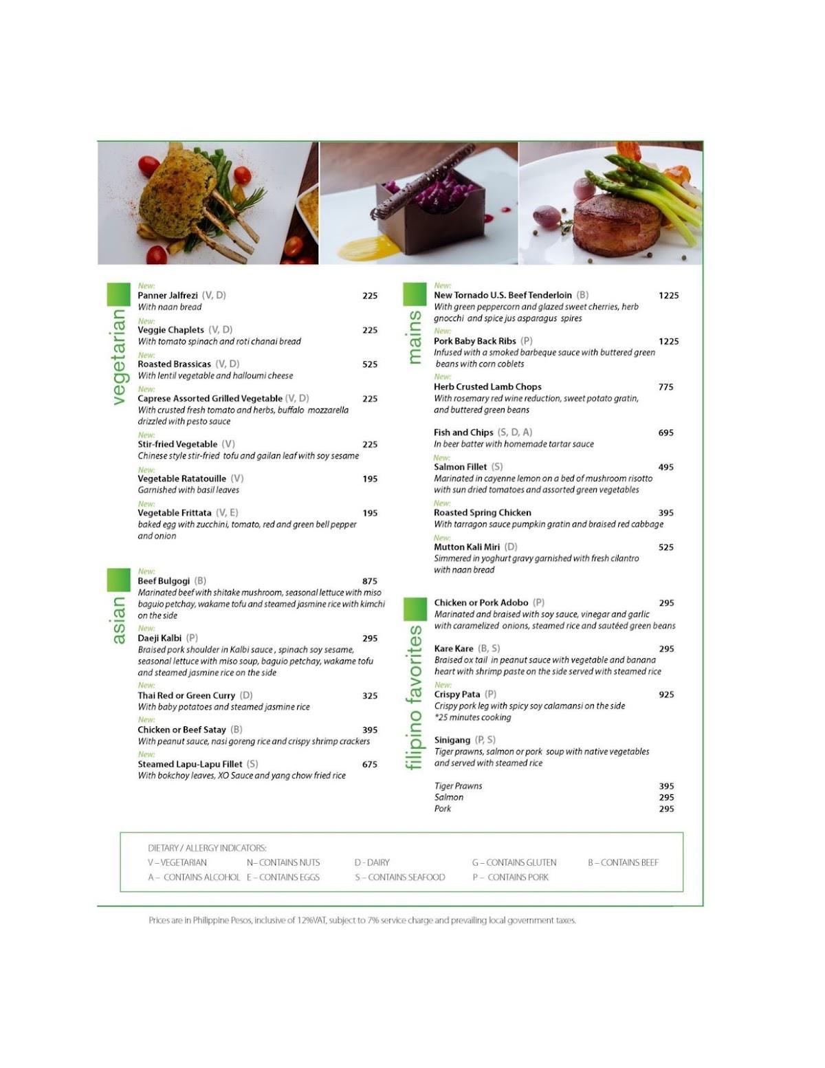 Menu at Flavors Restaurant, Makati, Holiday Inn & Suites