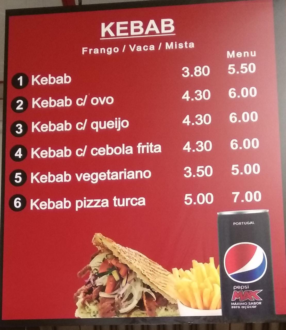 Menu em Food point kebab restaurante, Olhão
