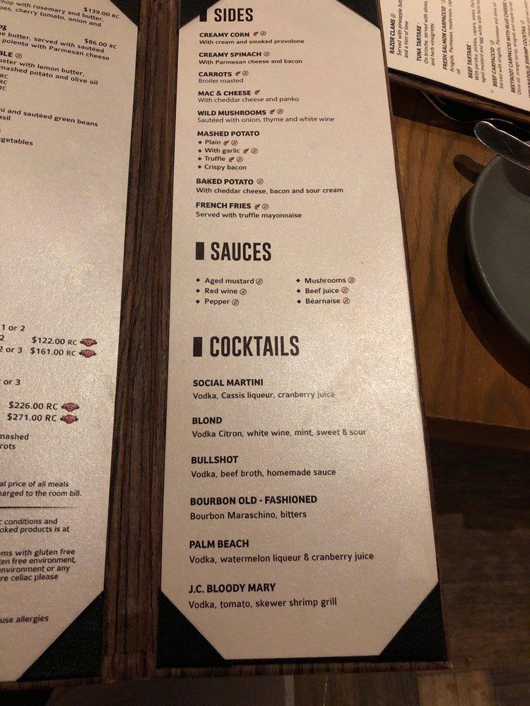 Menu at JC Steakhouse, Cancún, X5H9+92