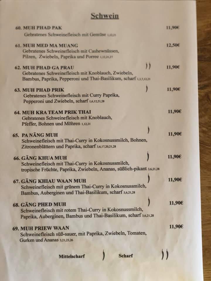 Speisekarte von Khun Chai Thai Restaurant, Melsungen