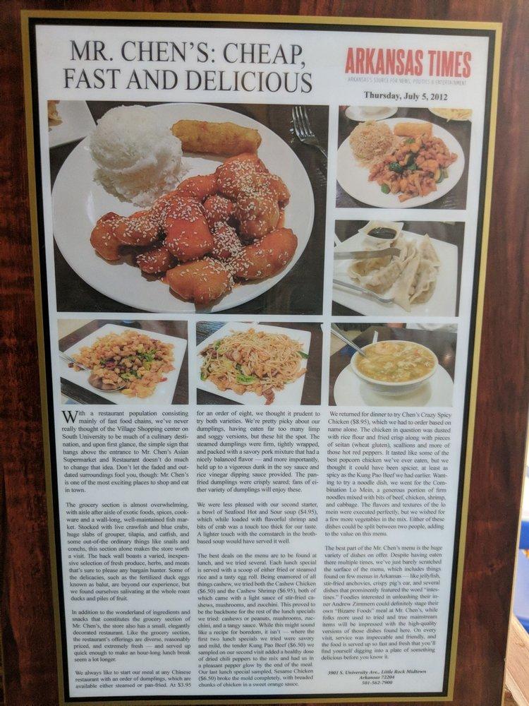 Menu at Mr.Chen's Authentic Chinese Cooking restaurant, Little Rock, S ...