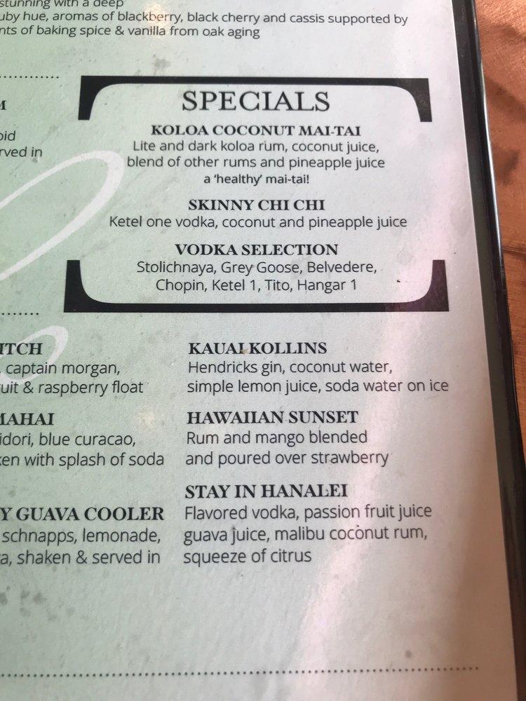 Menu at NorthSide Grill & Sushi restaurant, Hanalei
