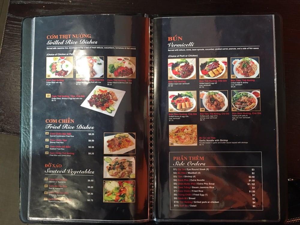 Menu at Simply Pho restaurant, Lake Forest