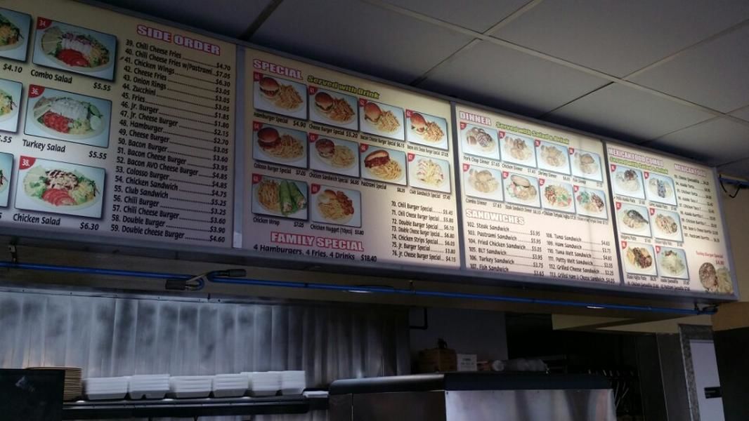 Menu at Tom's Jr. Burger fast food, Los Angeles, Daly St # 108