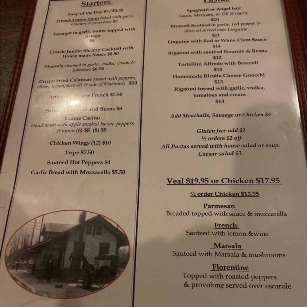 Menu at Depot 25 Restaurant, Shortsville
