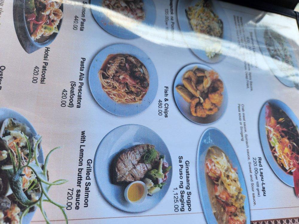 Menu at Harbor View Restaurant, Manila, South Dr