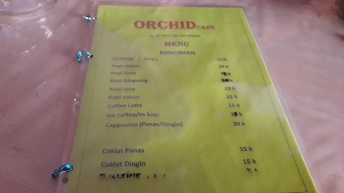 Menu at Orchid Cafe, Teluk Ambon