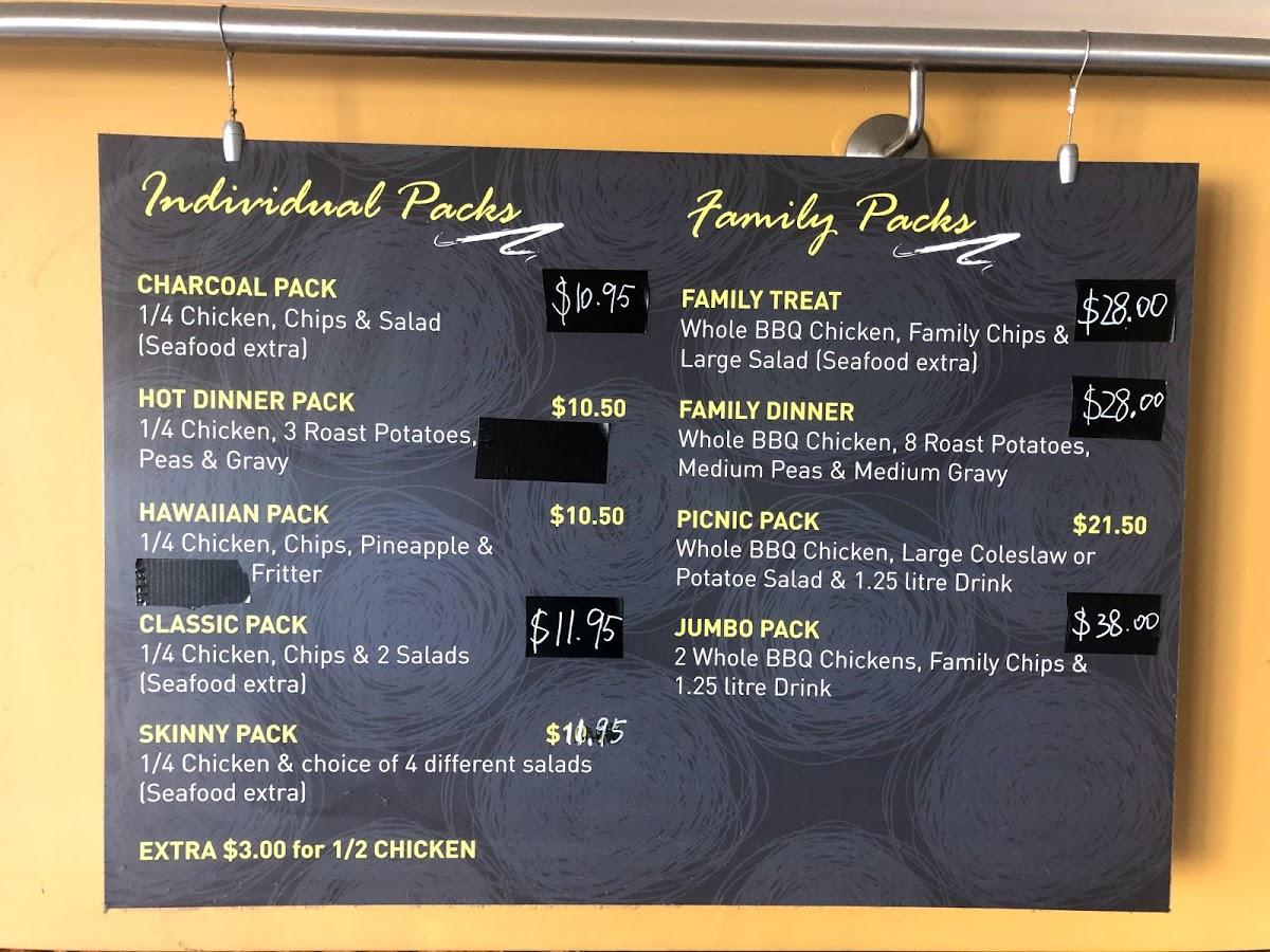 Menu at Selandra Rise Chicken, Chips & Salad restaurant, Clyde North