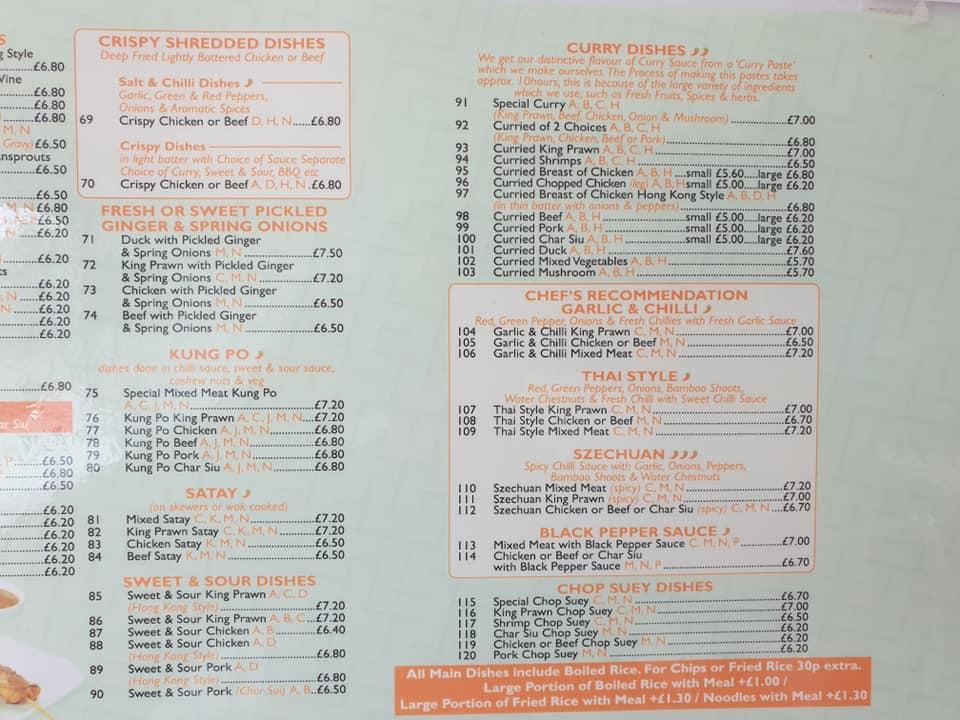Menu at Fairhill Take Away Food Shops fast food, Hamilton