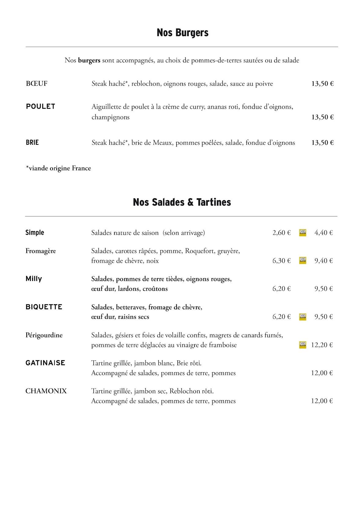 Menu au La Crêperie de Milly restaurant, Milly-la-Forêt