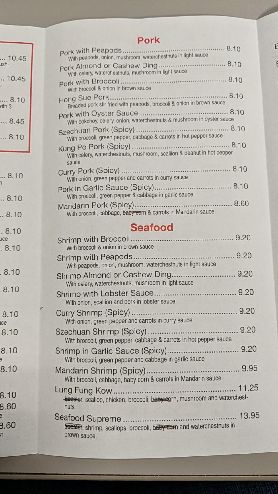 Menu at Lucky Inn Chinese Cuisine restaurant, Eden Prairie