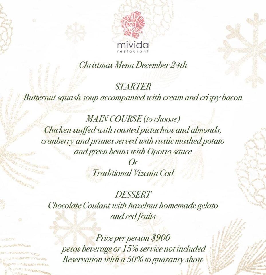 Carta de Mi Vida Restaurant, San Miguel de Allende