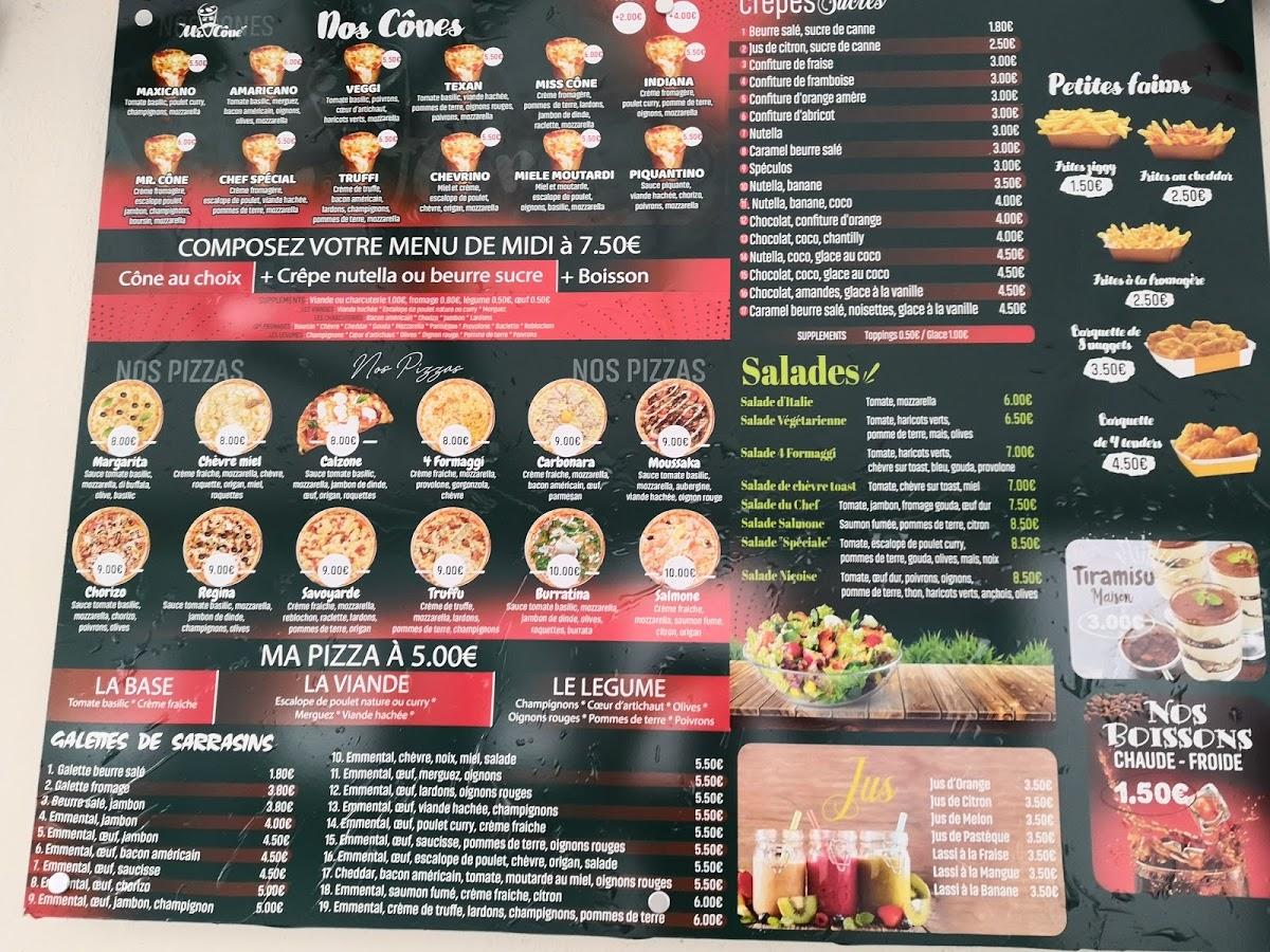 Menu at Mr.Cône restaurant, Melun