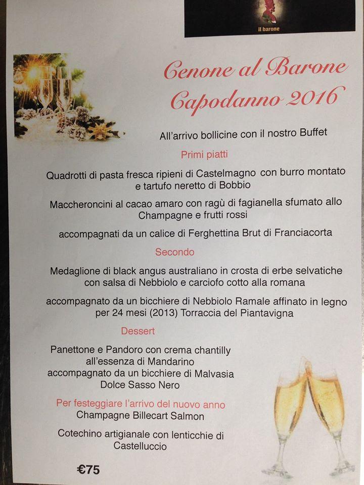 Menu at Osteria Braceria il Barone, Bobbio